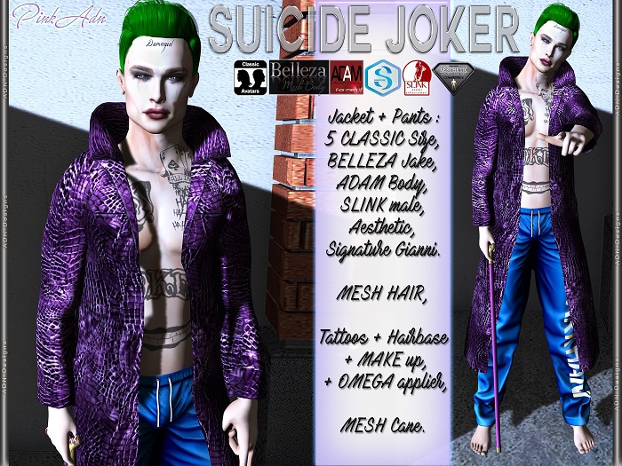 Second Life Marketplace - [AdN] SUICIDE JOKER (jake adam gianni slink ...