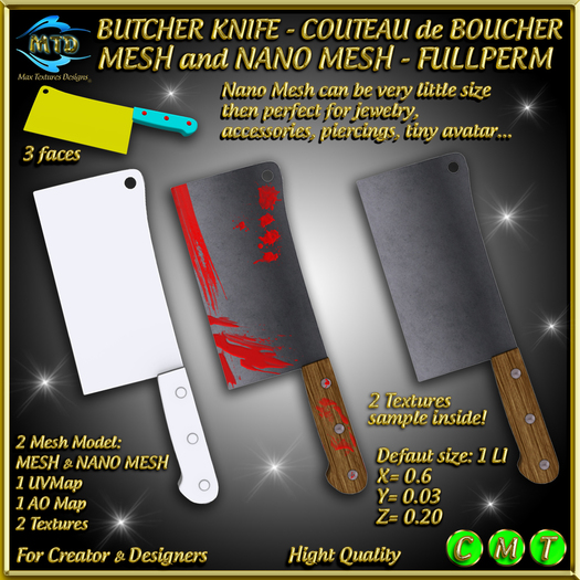 Second Life Marketplace - BUTCHER KNIFE - COUTEAU de BOUCHER - FULLPERM ...