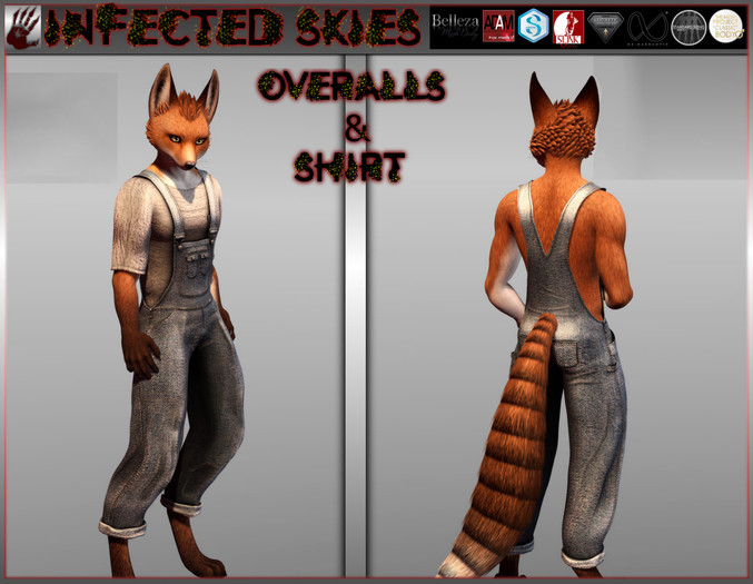 Second Life Marketplace - *IS* Overalls Furry Blue