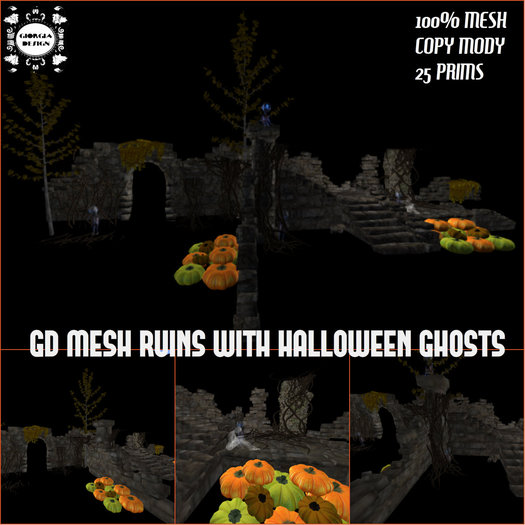 Second Life Marketplace - GD MESH RUINS WITH HALLOWEEN GHOSTS