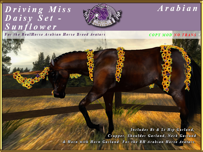 Second Life Marketplace - *E* Driving Miss Daisy Sunflower Set [BOXED ...