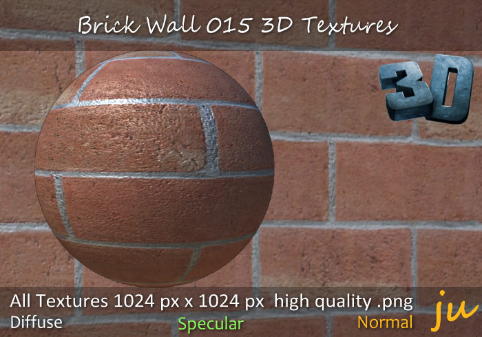 Second Life Marketplace - JU Brick Wall 015 3D Textures Full Perm
