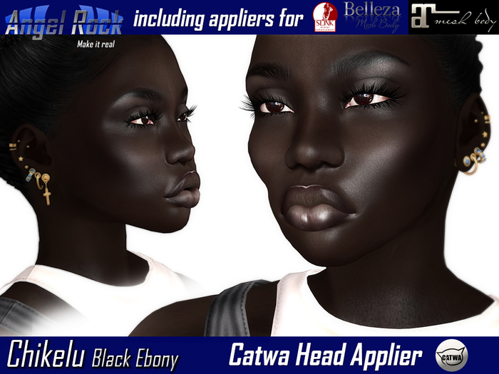 Second Life Marketplace - ANGEL ROCK Chikelu CATWA BLACK EBONY RETAIL V1.02