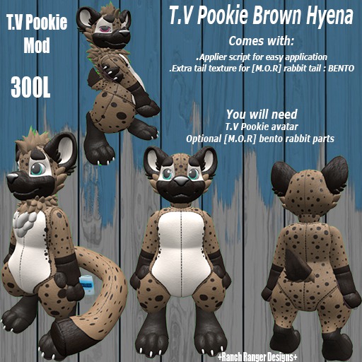 Second Life Marketplace - [RETIRED] T.V Pookie Brown Hyena