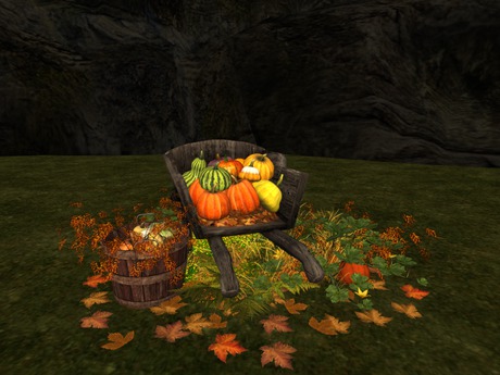 Second Life Marketplace - MSD - Fall - Pumpkin & Gourd Wheelbarrow ...