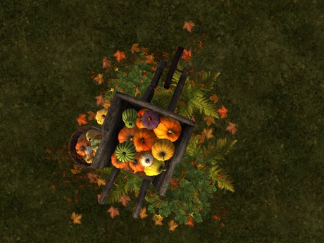 Second Life Marketplace - MSD - Fall - Pumpkin & Gourd Wheelbarrow ...