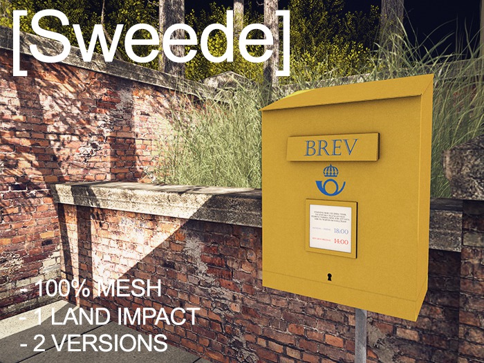Second Life Marketplace - RETIRED ITEM[Sweede] Swedish Mail Deposit Box ...