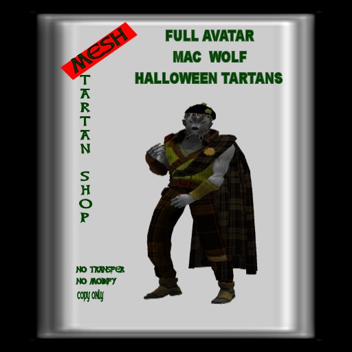 Second Life Marketplace - FULL AVATAR MACWOLF HALLOWEEN TARTAN