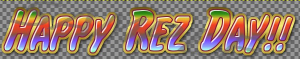 Second Life Marketplace - Happy Rez Day Banner cut out - Rainbow Letters