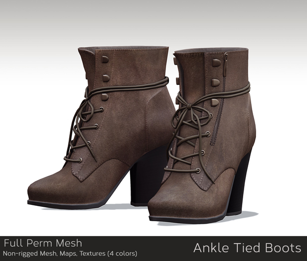 Second Life Marketplace - FULL PERM MESH BOOTS ~ Ankle Tied Boots