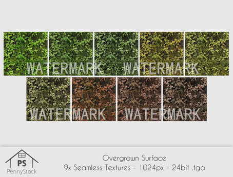Second Life Marketplace - PennyStock - Seamless Overgrown Surface Textures