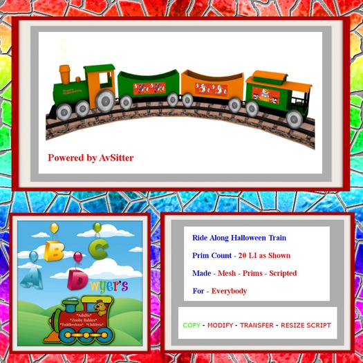 Second Life Marketplace - (ABC) Mesh Train Set - Halloween Special Train