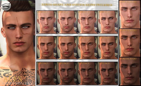 Second Life Marketplace - -Nivaro- 'Alex' GGOct (Catwa) - 06. Tone - 1