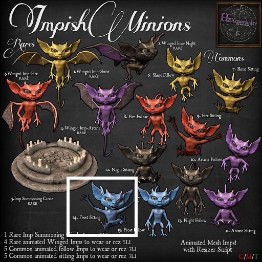 Second Life Marketplace - 14. *HEXtraordinary* Sitting Imp Minion - Frost