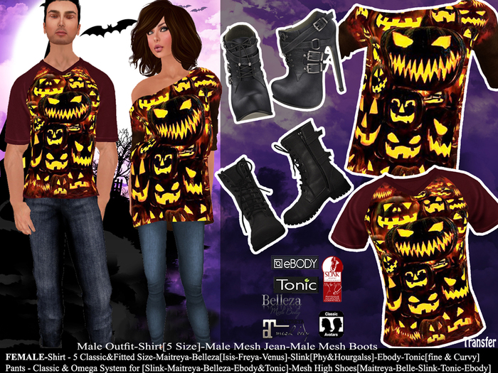 Second Life Marketplace - Female&Male Halloween Outfits[Couple] C[7 ...