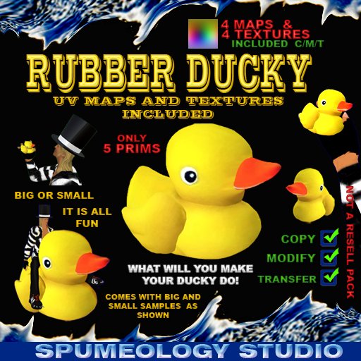 Second Life Marketplace - RUBBER DUCKY WITH Uv MAPS & TEXTURES- Awesome ...