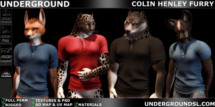 Second Life Marketplace - [UG MESH] COLIN HENLEY FURRY - FULL PERM