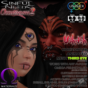 Second Life Marketplace - Sinful Needs - Occularum2 Third Eye, Uvhash 2.29