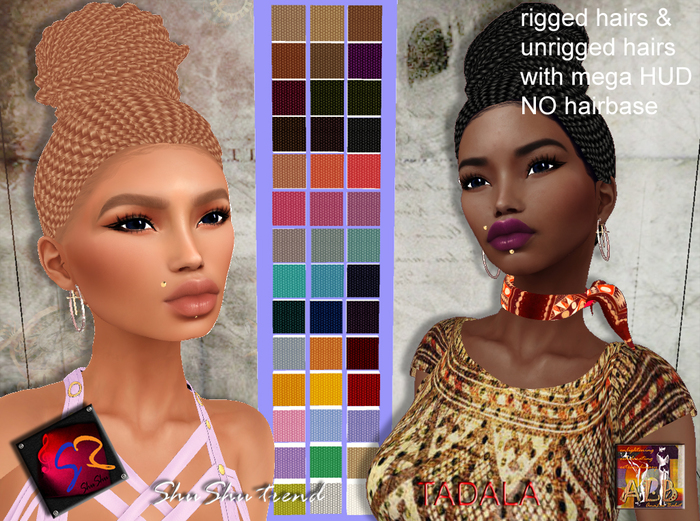 Second Life Marketplace - ShuShu HAIR TADALA to rigged & unrigged w HUD