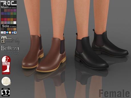 Second Life Marketplace - ::ROC:: Chelsea Boots (FEMALE)_DEMO