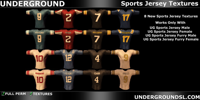 Second Life Marketplace - (UG) - Sports Jersey Textures