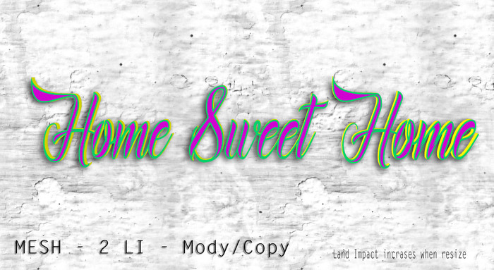 Second Life Marketplace - Home_Sweet_Home sign - copy, mody
