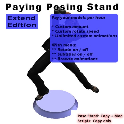 Second Life Marketplace - Paying Pose Stand (EC) (boxed) EXTEND / COPY