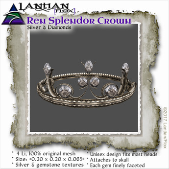 Second Life Marketplace - ~L/Fx~Ren Splendor Crown - Silver & Diamond ...