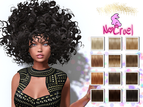 Second Life Marketplace - DAE FILES - Siren afro Mesh Hair Full Perm