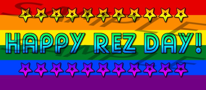 Second Life Marketplace - Happy Rez Day Poster - Rainbow Colors & Stars