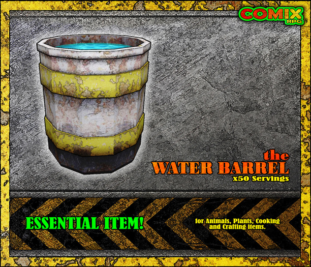 Second Life Marketplace - [COMIX-RPG]Water Barrel - 50 servings