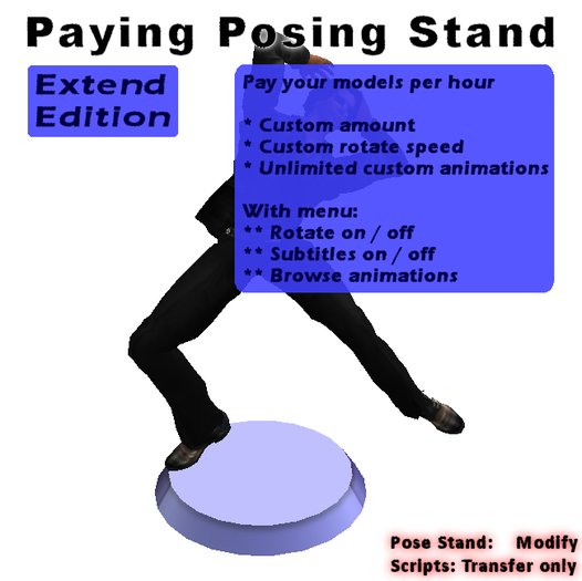 Second Life Marketplace - Paying Pose Stand (boxed) EXTENDED