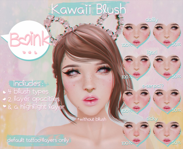 Second Life Marketplace - Boink . . . Kawaii Blush [Omega]