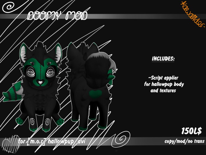 Second Life Marketplace - -KW- Hallowpup ~Doomy mod *green*