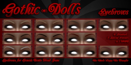 Second Life Marketplace - ~GothicDolls~ Eyebrows for Genesis Lab Bento ...