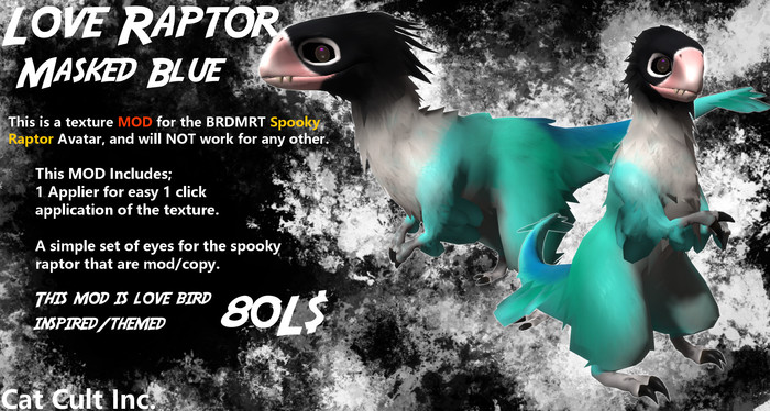 Second Life Marketplace - Love Raptor Masked Blue MOD