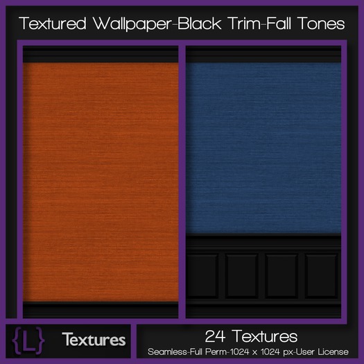 Second Life Marketplace - {L} Textured Wallpaper-Black Trim-Fall Tones