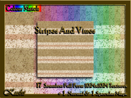 Second Life Marketplace - Stripes And Vines Textures