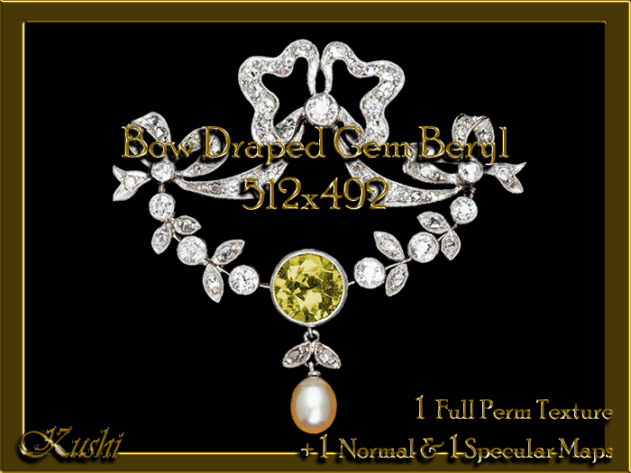 Second Life Marketplace - Bow Draped Gem 512x492 BERYL Alpha Textures