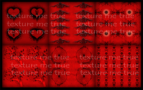 Second Life Marketplace - gothic black and red fabric textures