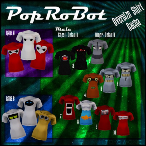 Second Life Marketplace - [ TEIKO MOXIE ] PopRoBot Shirt #2 F-RTTS