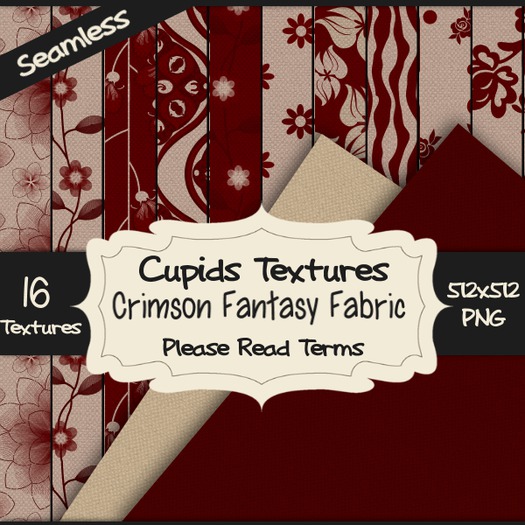 Second Life Marketplace - *Cupids Textures * 16 CRIMSON FANTASY FABRIC