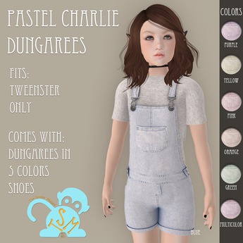 Second Life Marketplace - Tweenster Pastel Dungarees