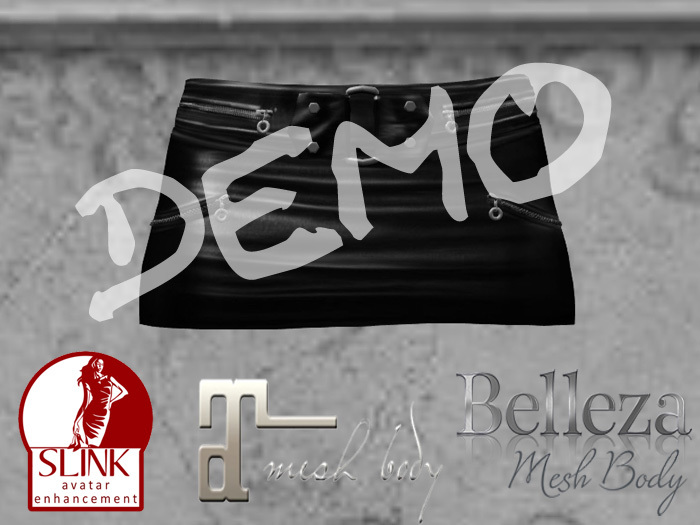 Second Life Marketplace Leather Skirt Demo Mesh