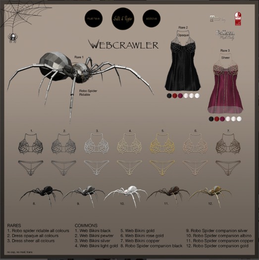 Second Life Marketplace - S&P Webcrawler Bikini Lara copper (rez to unpack)