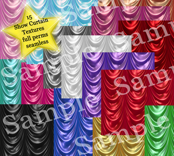 Second Life Marketplace - 15 Show Curtain Seamless Full Perm Textures