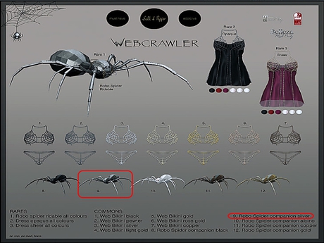 Second Life Marketplace - S&P Webcrawler Spider companion silver (rez ...