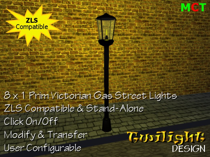 Second Life Marketplace - TDL026 - ZLS Lighting Pack: Victorian Gas ...