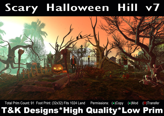 Second Life Marketplace - Halloween Scary Hill v7 Mesh(32x32)91PCM1499 ...