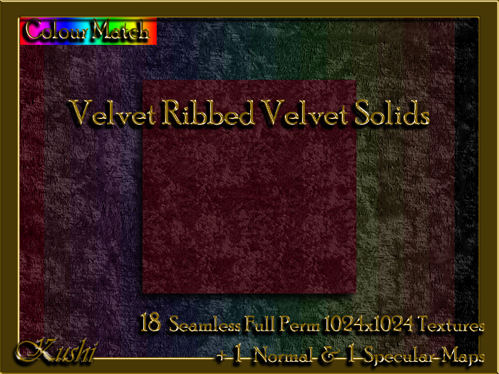 Second Life Marketplace - Velvet Ribbed Velvet Solids Textures